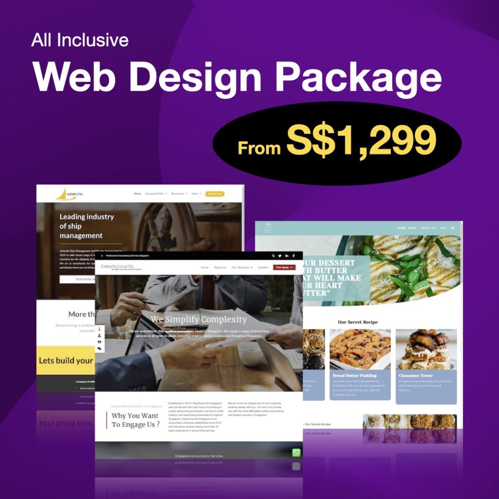 Web Design Package PrIcing - JustSimple Singapore